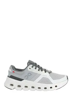 On Cloudrunner 2 Cushioned-Sole Low-Top Trainers Frost White F