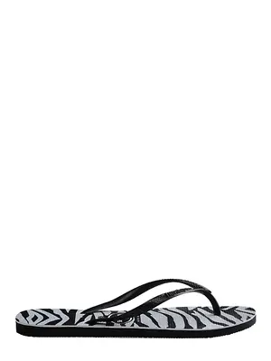Havaianas Slim Zebra-print Rubber Flip-flops - Black