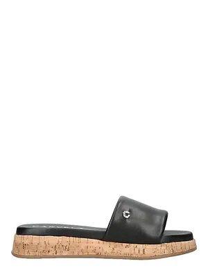 Carvela Cloud Logo-embellished Flat Leather Mules - Black