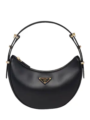 Prada Prada Arqué Leather Shoulder Bag Black