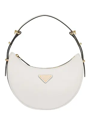 Prada Arqué Leather Shoulder Bag - White