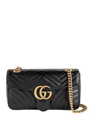 Gucci Gucci Marmont Quilted Leather Shoulder Bag Nero/nero