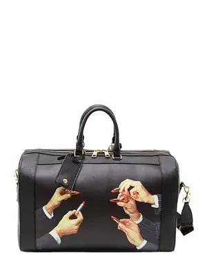 SELETTI Lipstick Print Travel Bag - Black