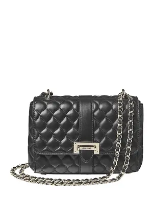 ASPINAL OF LONDON Lottie Quilted Leather Shoulder Bag - Black