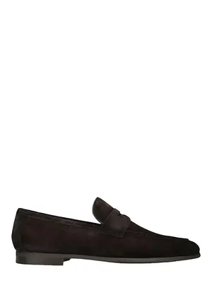 Magnanni Diezma Suede Penny Loafers - Mid Brown