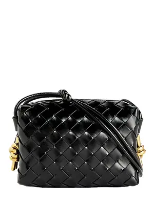 Bottega Veneta Loop Mini Leather Crossbody Black-m Brass