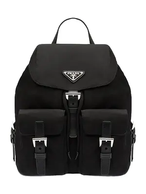 Prada Logo-plaque Polyamide Backpack - Black