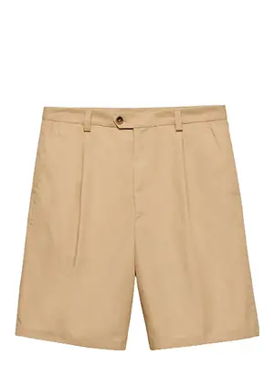Prada Pleated Shell Shorts - Neutral