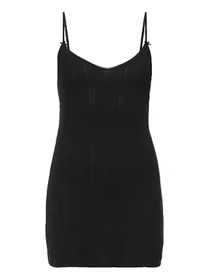 COU COU French-lace Sleeveless Cotton Mini Dress - 2black