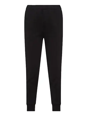 Prada Contrast-trim Tapered-leg Cotton And Recycled-nylon Jogging Bottoms - Black