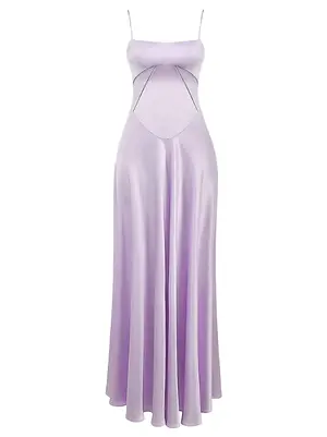 House of CB Anabella Lace-Up Satin Maxi Dress - Orchid