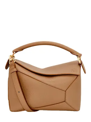 Loewe Puzzle Small Leather Shoulder Bag - Toffee