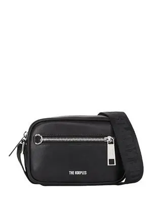 The Kooples Branded-strap Leather Crossbody Bag - Black