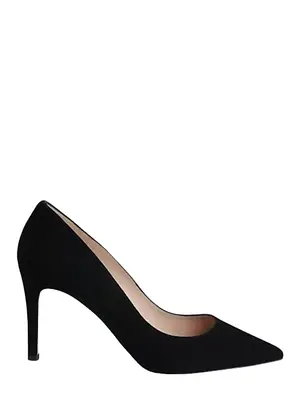 Whistles Corie Pointed-toe Suede Heeled Courts - Black