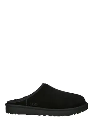 UGG Classic Slip-on Suede And Shearling Slippers - Black
