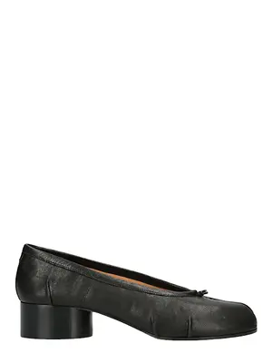MAISON MARGIELA Tabi Ballerina Split-toe Leather Heeled Shoes - Black