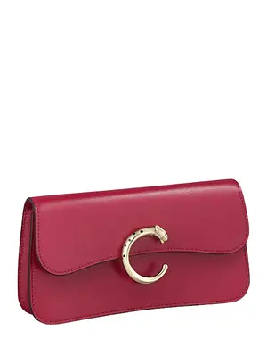 CARTIER Panthère De Chain Leather Mini Cross-body Bag - Red