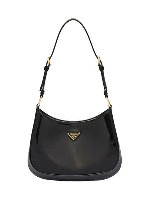 Prada Cleo Patent-leather Shoulder Bag - Black
