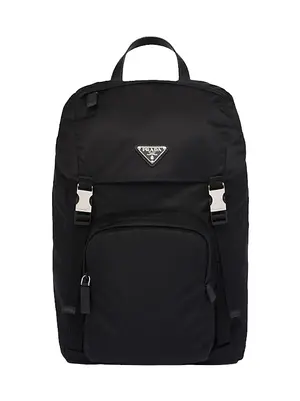 Prada Re-nylon And Saffiano Leather Backpack - Black