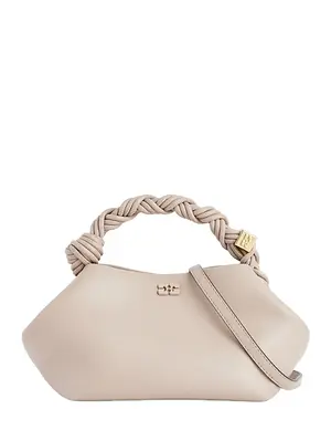 GANNI Small Leather Blend Top-handle Bag - Oyster Gray