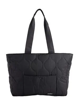 ADANOLA Quilted Logo-print Recycled-nylon Tote Bag - Black