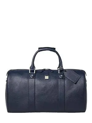 ASPINAL OF LONDON Boston Grained-leather Duffle Bag - Navy