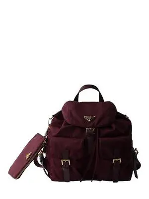 Prada Prada Re-Nylon Drawstring Backpack Burgundy