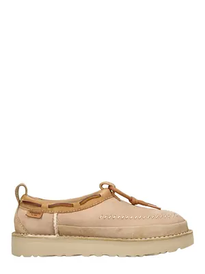 UGG Braided-trim Suede Slippers - Beige