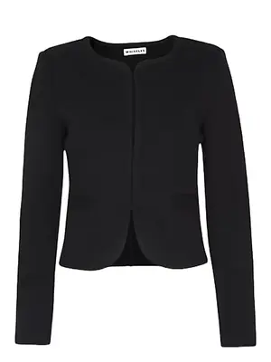 Whistles Collarless Long-sleeved Jacket - Black