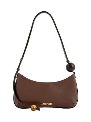 Jacquemus Le Bisou Perle Leather Shoulder Bag - Medium Brown