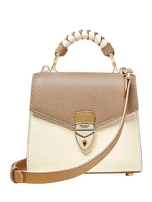 ASPINAL OF LONDON Mayfair Mini 2.0 Leather Shoulder Bag - Taupe