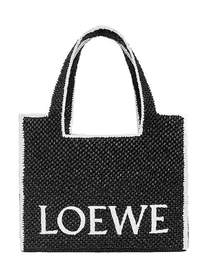 Loewe X Paula's Ibiza Large Raffia Tote Bag - Black