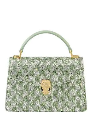 BVLGARI Serpenti Forever Suede Top-handle Bag - Green