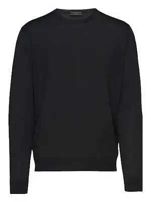 Prada Crewneck Wool Jumper - Black