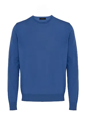 Prada Crewneck Wool Jumper - Blue