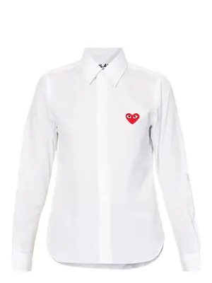 Play Comme Des Garcon Comme Des Garçons Play Heart Appliqué Shirt - White