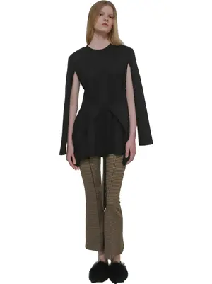 Rosetta Getty Apron Cutout T-shirt Top - Black