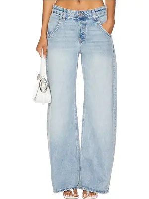 EB DENIM Enzo Mid-rise Barrel Jeans - Laguna