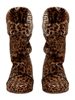 Isabel Marant Étoile Edrik Draped Leather Boots Leopard