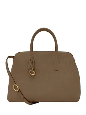 Oscar De La Renta Oscar De La Renta The Ivy Top Handle Bag Stone