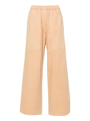 FORTE_FORTE Elasticated Waistband Gabardine Palazzo Pants - Neutrals