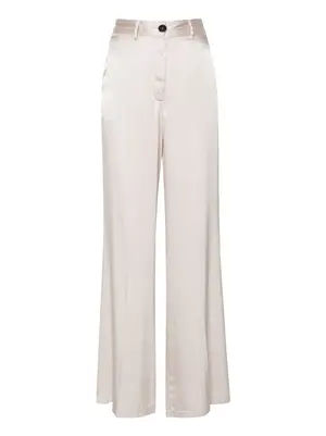 FORTE_FORTE Satin Palazzo Pants - Neutrals