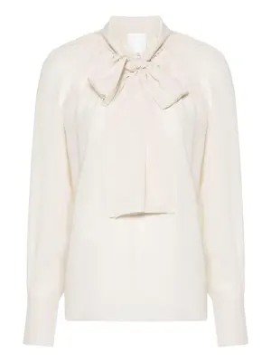 Givenchy 4g Silk Crepe Blouse - Neutrals