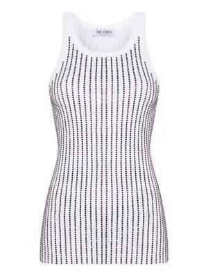 Attico Crystal-embellished Tank Top - White
