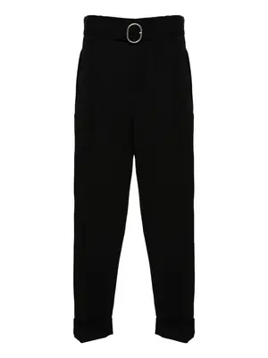 JIL SANDER Straight-leg Wool Trousers - Black