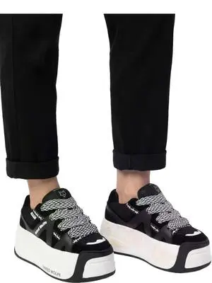 NAKED WOLFE Slider Leather Platform Sneakers - Black