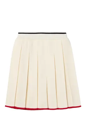 Thom Browne Pleated Wool-blend Mini Skirt - Off-white