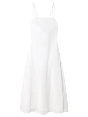 Tory Burch Open-back Broderie Anglaise Cotton Midi Dress - White