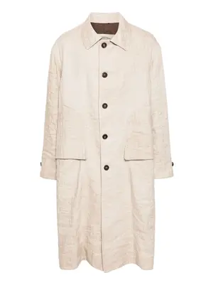 ZIGGY CHEN Single-breasted Long Coat - Neutrals