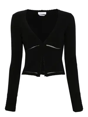 Blumarine Scalloped V-neck Cardigan - Black